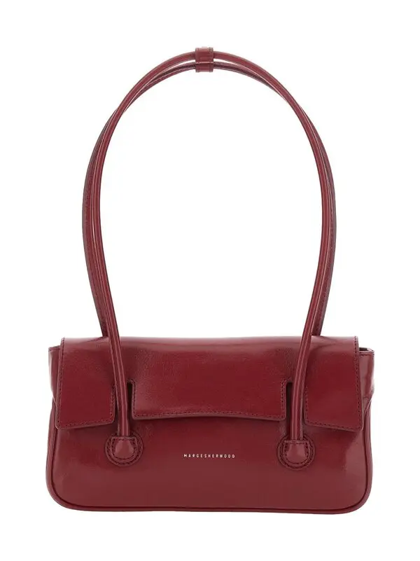 MARGESHERWOOD Mini Shoulder Bag In Smooth Cowhide With Double Handle - Burgundy