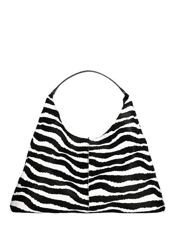 Aqua Large Print Calf Hair Shoulder Bag Exclusive - Zebra