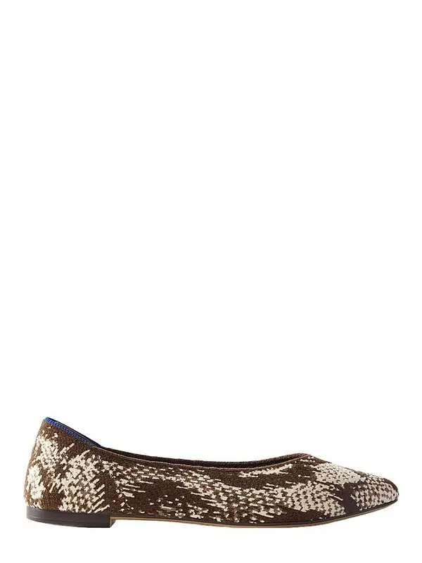 Rothy's The Point Iii Ballet Flats - Revelvet Brown Python