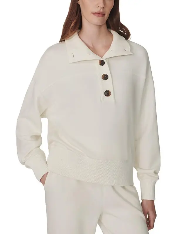 Varley Bronya Button Placket Sweatshirt - Pristine