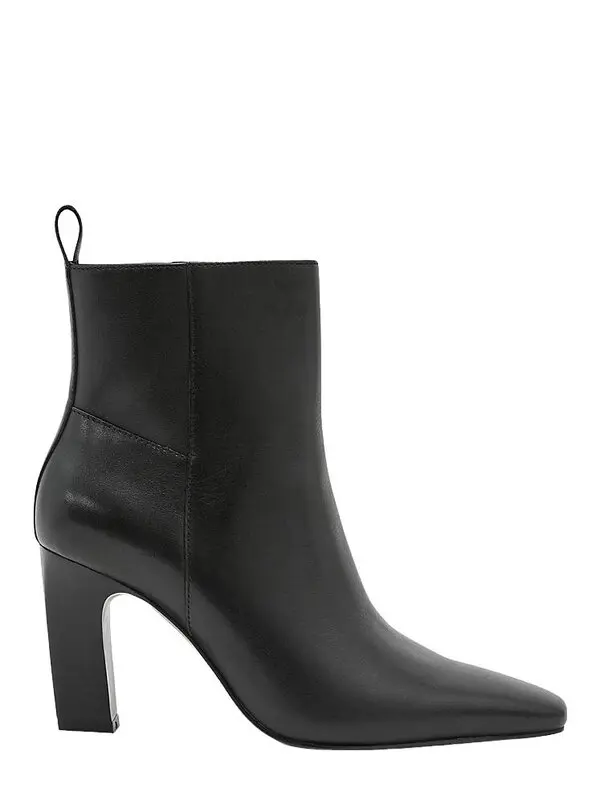 REISS Blakely Leather Ankle Boots - Black