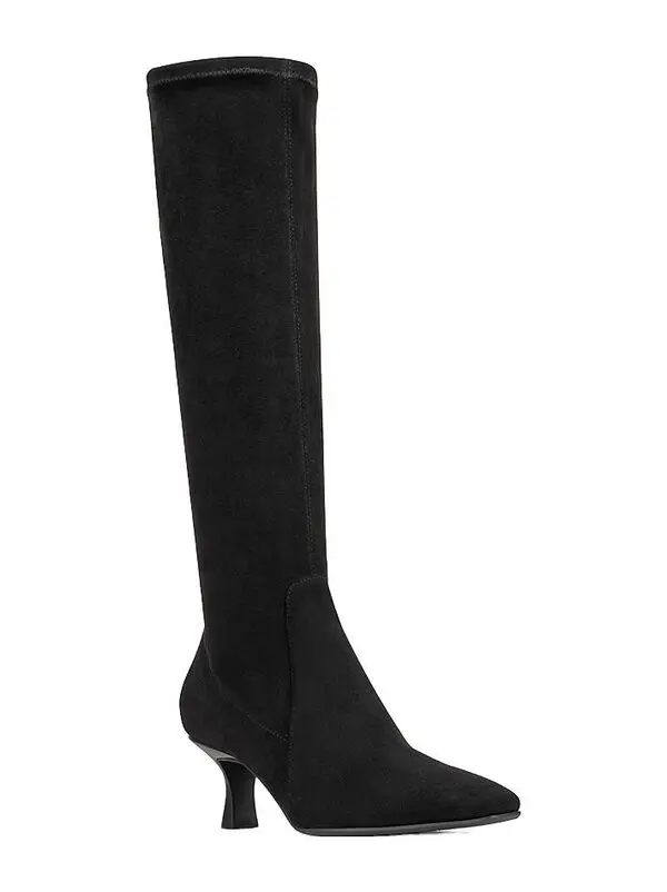 DONALD PLINER Stretch Suede Knee High Boots - Black