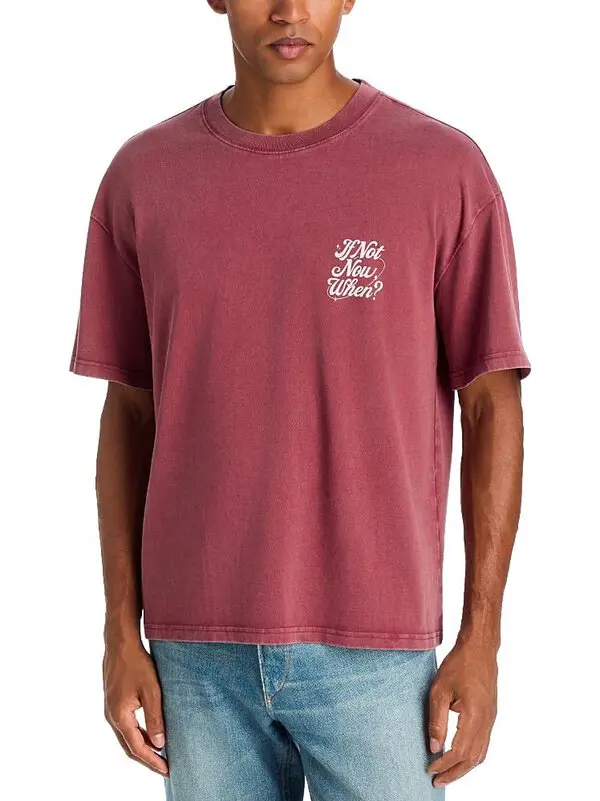 PACSUN If Not Now When Cotton Crewneck T-shirt - Red
