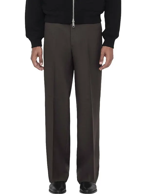 ALLSAINTS York Straight Fit Pleated Trousers - Chocolate