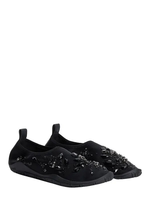 JIL SANDER Elbe Embellished Flats - Black