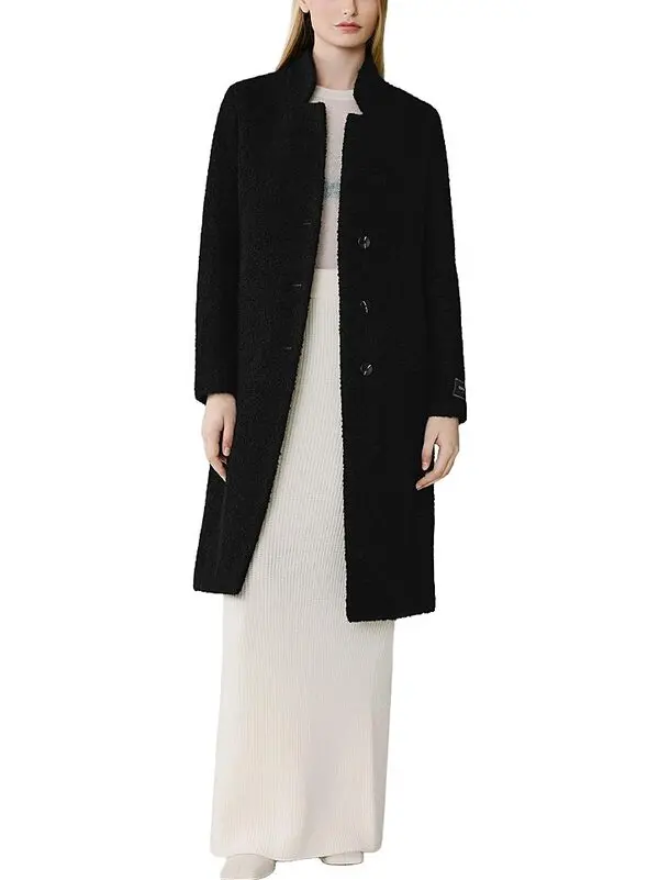 Soia & Kyo Diane-u Wool Blend Boucle Midi Coat - Black