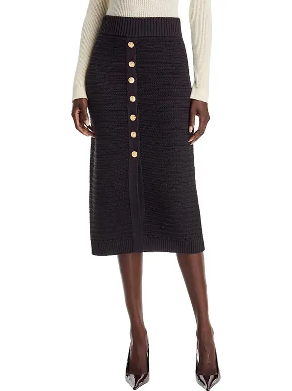 TOCCIN Tani Cotton Knit Midi Skirt - Jet