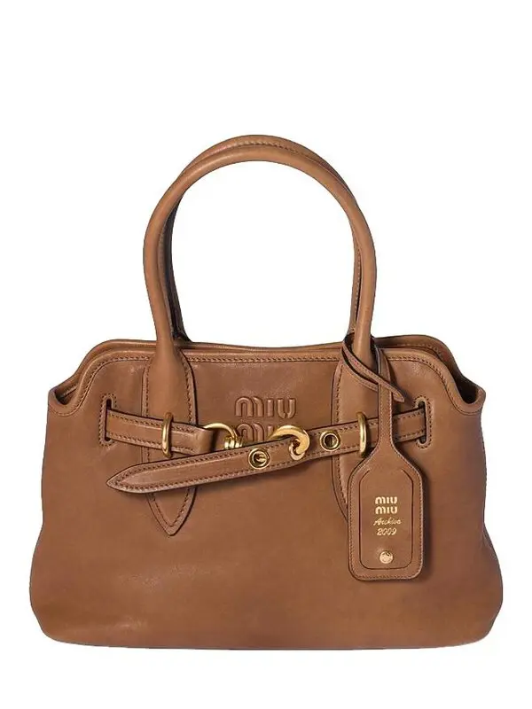 Miu Miu Aventure Nappa Leather Bag, 11.81 X 3.93 - Oak