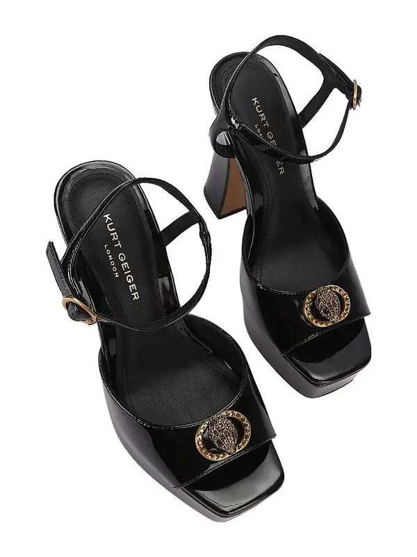 Kurt Geiger Chelsea Peep Toe Platform Sandals - Black