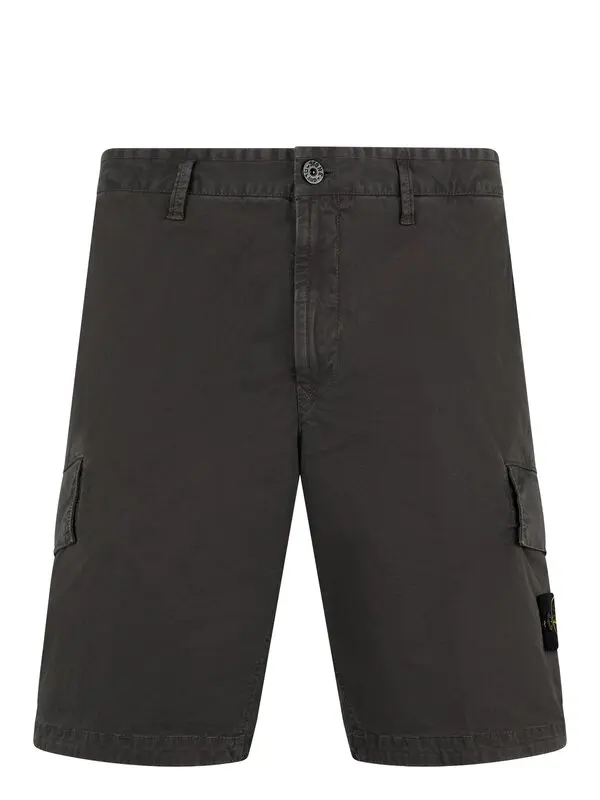 Stone Island Cotton Cargo Bermuda Shorts - Grey