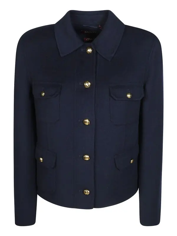 Max Mara Chanel-inspired Tweed Jacket - Blu