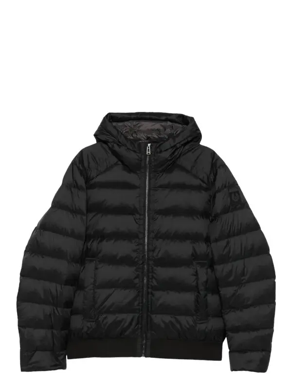 Belstaff Hooded Coat With Ribbed Storm Cuffs - Nero