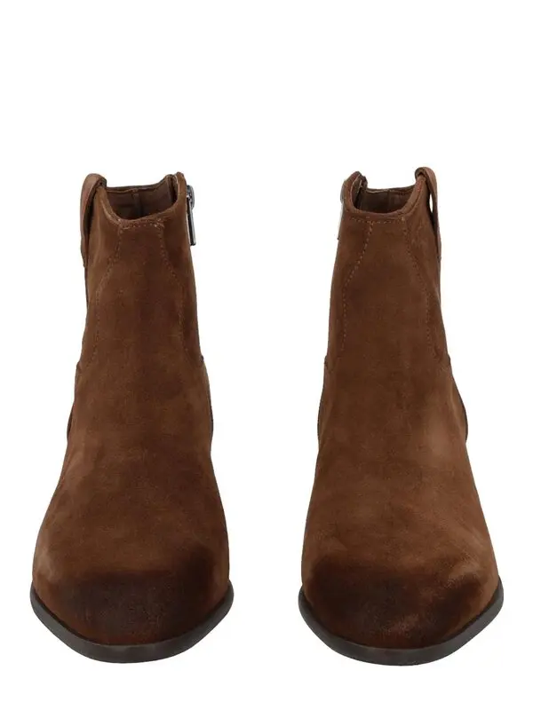 Ash Velour Lace-up Ankle Boots - Brown