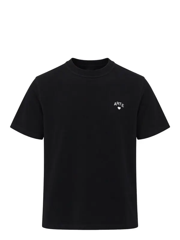 ARTE ANTWERP Embroidered Logo Cotton T-shirt - Black