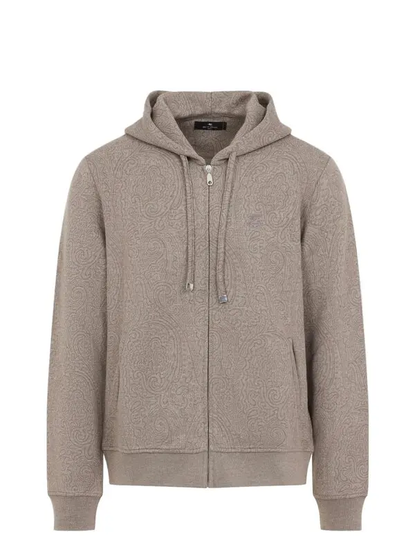Etro S Viscose Zip-up Hoodie With Welt Pocket - Multicolour