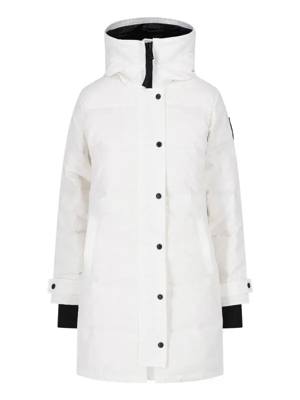 Canada Goose Long Hooded Puffer Coat - White