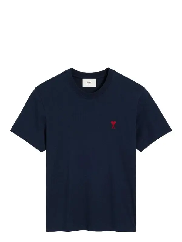 AMI Paris Red Heart Mini Logo T-shirt For - Nightblue