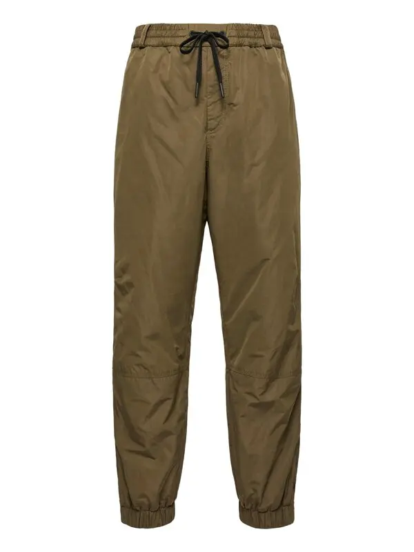 Moncler Technical Fabric Drawstring Waist Trousers With Adjustable Hem Pockets - Verde
