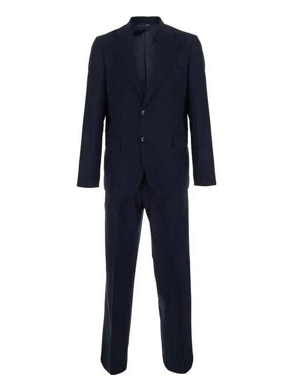 E PO CA Tech Fabric Single-breasted Jacket With Piping & Pleated Details - Blu