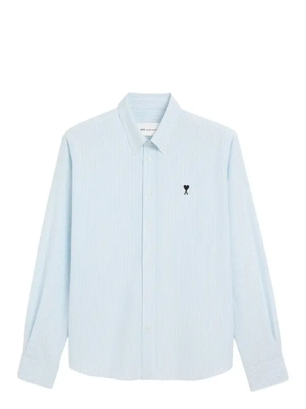 AMI Paris Of Coeur Button-down Collar Classic Shirt - Skbluewht