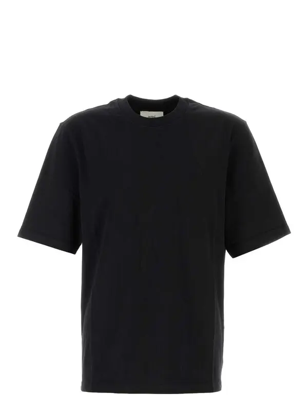 AMI Paris Tonal Embossed Heart Logo T-shirt - Black