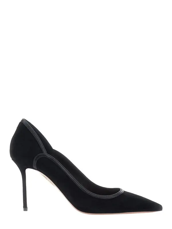 AQUAZZURA Heel Pumps With Pointed Toe And High Thin Heel - Black