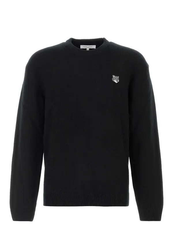 Maison Kitsuné Fox Head Lambswool Comfort Jumper - Black