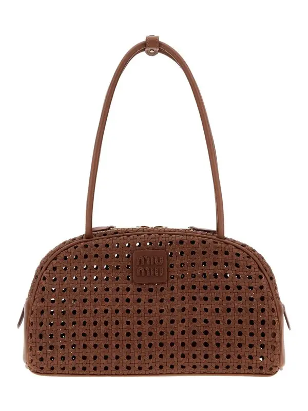 Miu Miu Beau Shoulder Handbag In Leather With 28 Cm Width, 16 Cm Height, 12 Cm Depth - Brown