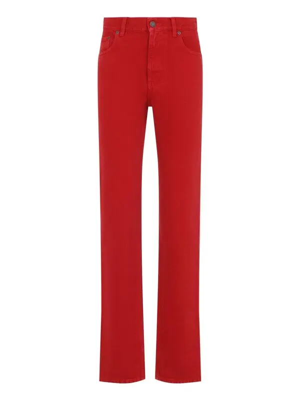 Chloé Straight Leg Cotton Pants - Red