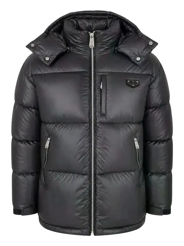 Philipp Plein Shiny Nylon Puffer Jacket - Black