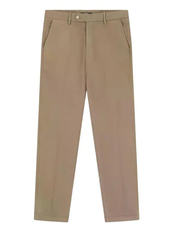 Boggi Milano Trousers In Stretch Cotton - Neutrals