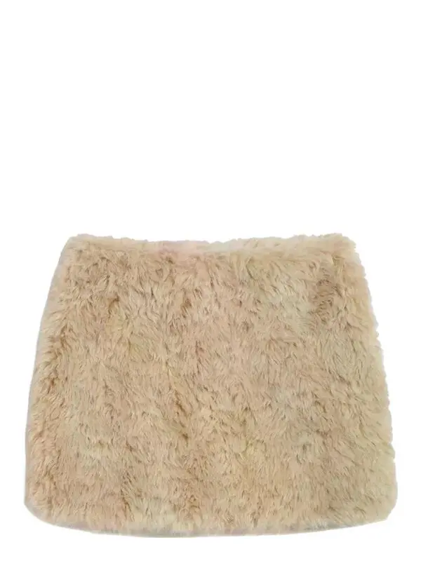Apparis Pia Sherpa Mini Skirt - Neutrals