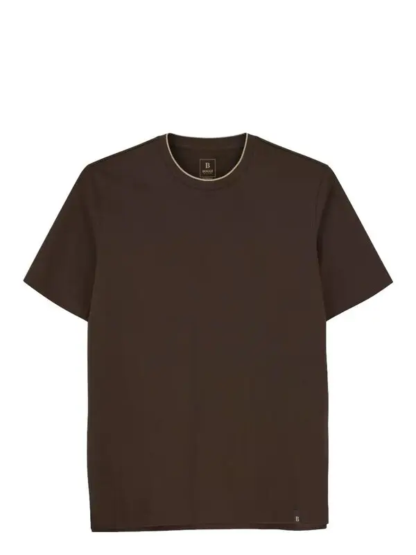 Boggi Milano T-shirt In Cotton And Silk Jersey - Brown