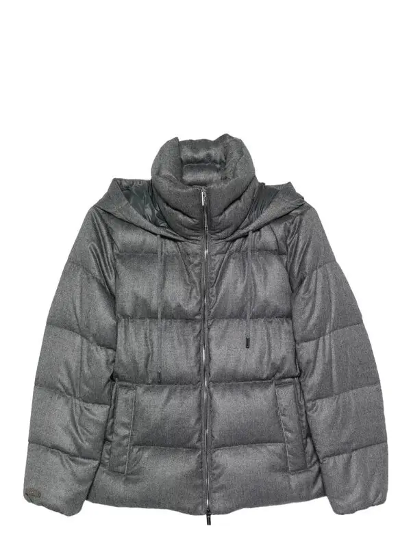 Peserico Quilted Hooded Jacket - Grey