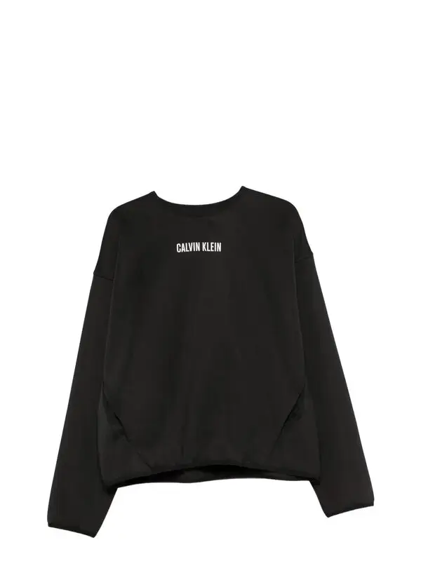 Calvin Klein Logo-print Crew-neck Sweatshirt - Black