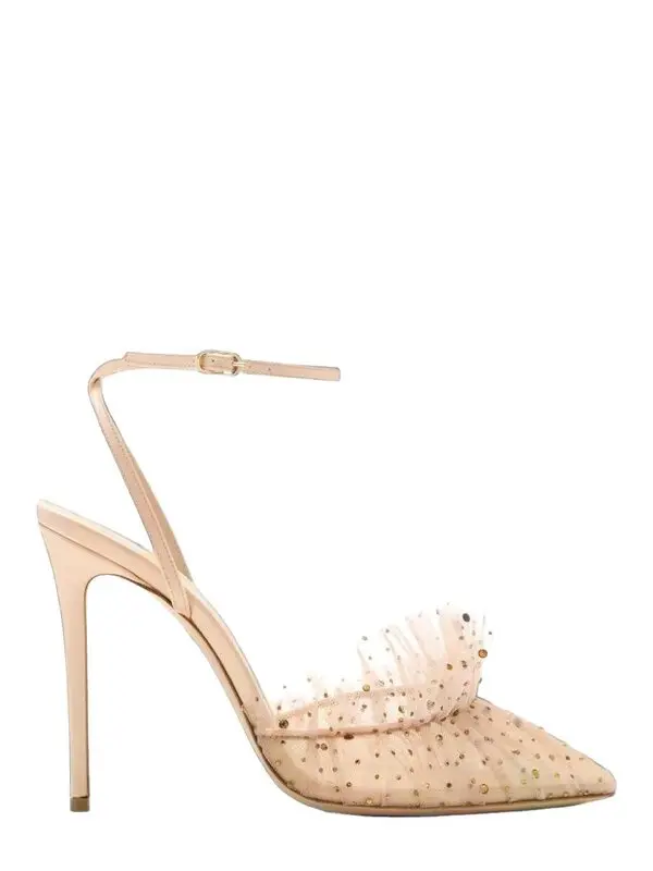 ANDREA WAZEN Franca Sparkle Crystal-embellished Pumps - Neutrals