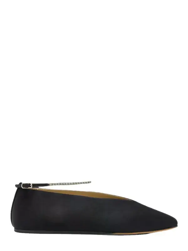 Le Monde Beryl Olympia Crystal-embellished Satin Ballet Flats - Black