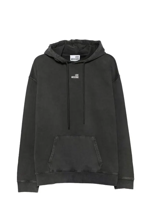 Moschino Logo-print Cotton Hoodie - Black
