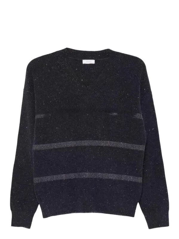 Peserico Sequin-embellished Striped Sweater - Blue