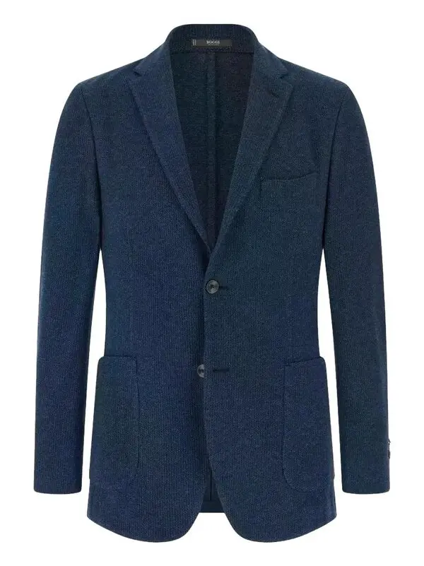 Boggi Milano Blazer Structured Cotton-blend B Jersey - Blue