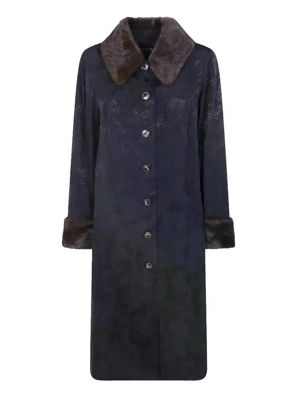 Rixo Jonah Jacquard Fur-trim Coat - Black