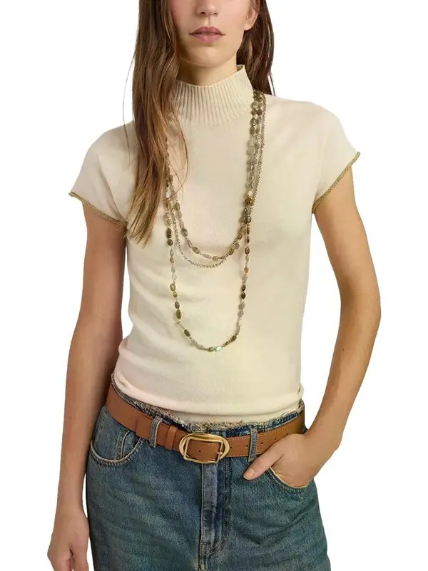 Momoni Kame Garment-dyed Wool Top - Neutrals