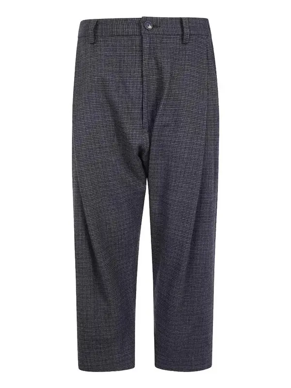 ZIGGY CHEN Tapered-leg Checked Trousers - Grey