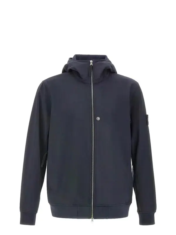 Stone Island Soft Shell-r E.dye Zip-up Jacket - Blue