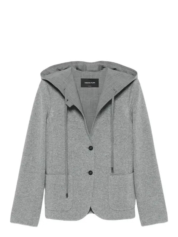 Fabiana Filippi Hooded Button-fastening Jacket - Grey