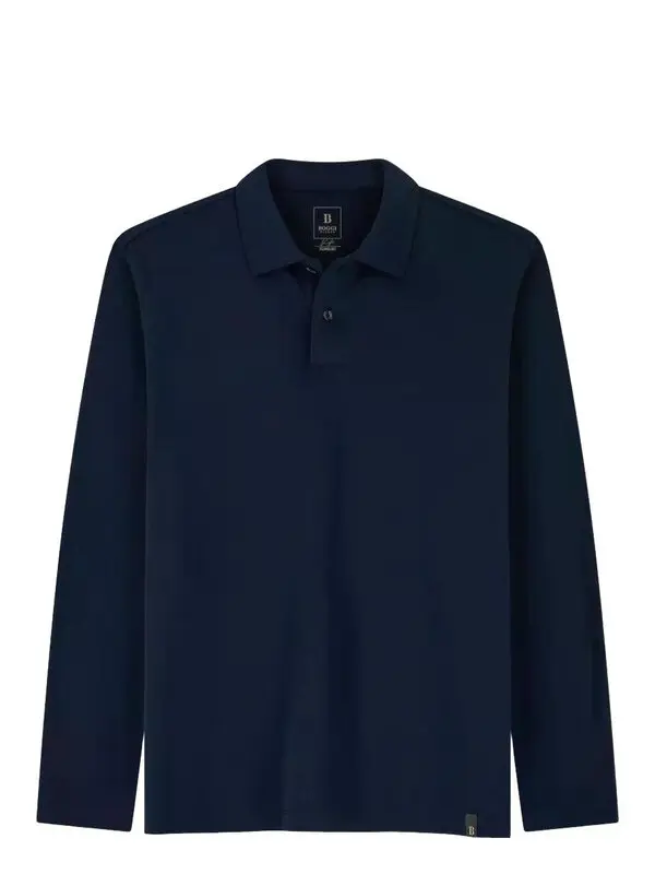 Boggi Milano Polo In Cotton Blend Jersey Caf - Blue