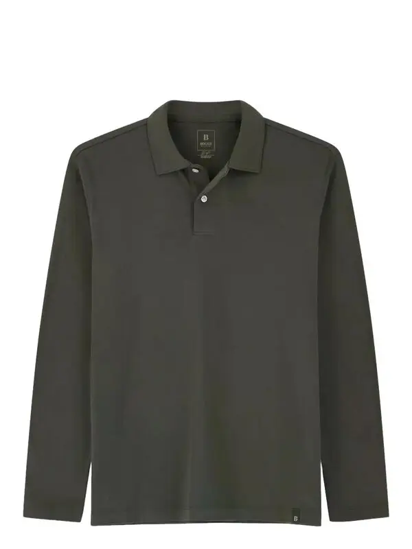Boggi Milano Polo In Cotton Blend Jersey Caf - Green