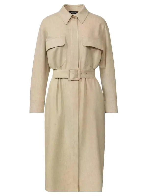 Fabiana Filippi Safari Belted Waffle-knit Midi Dress - Neutrals