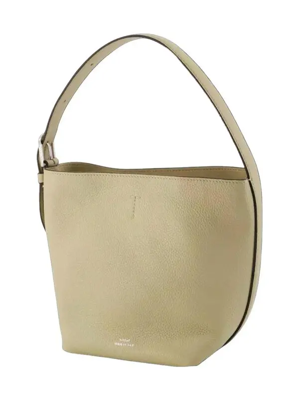 TOTEME Small Belted Grained-leather Tote Cashew - Neutrals