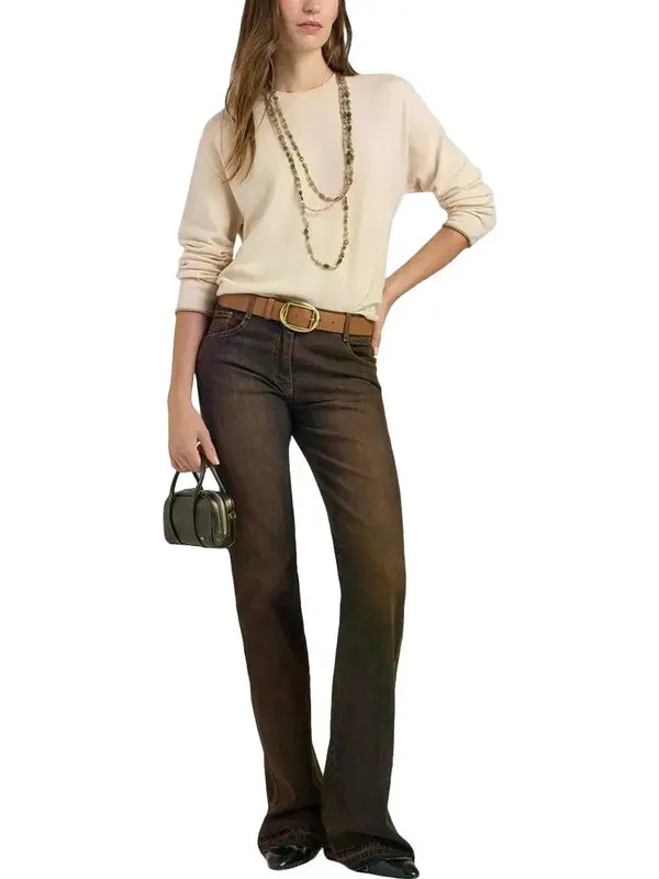 Momoni Karasu Garment-dyed Sweater - Neutrals
